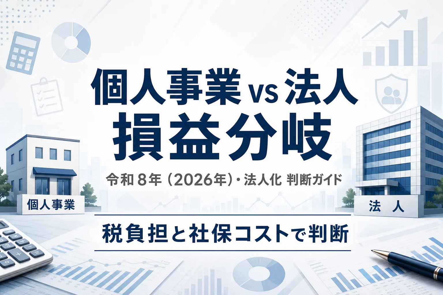 個人事業vs法人化｜法人税ツールの結果から見る損益分岐と社保コストの実態｜業務計算ポータル